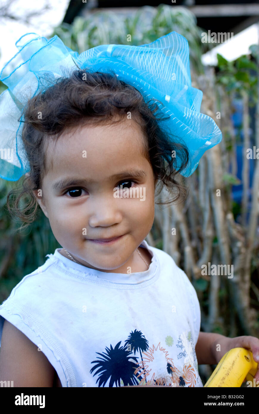 girl on Atiu Cook Islands Stock Photo - Alamy