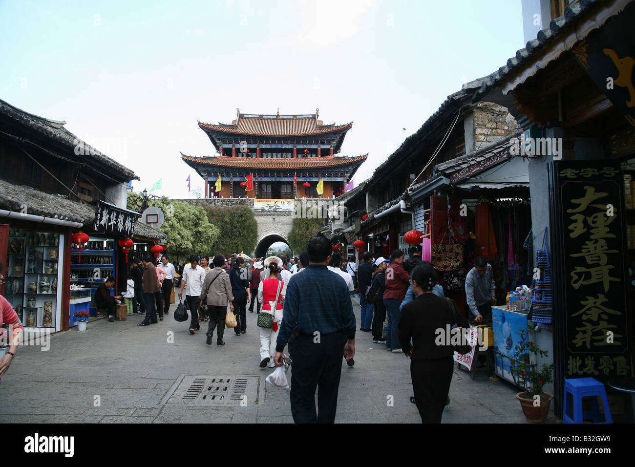 Chinese people walking in traditional steet hi-res stock photography ...