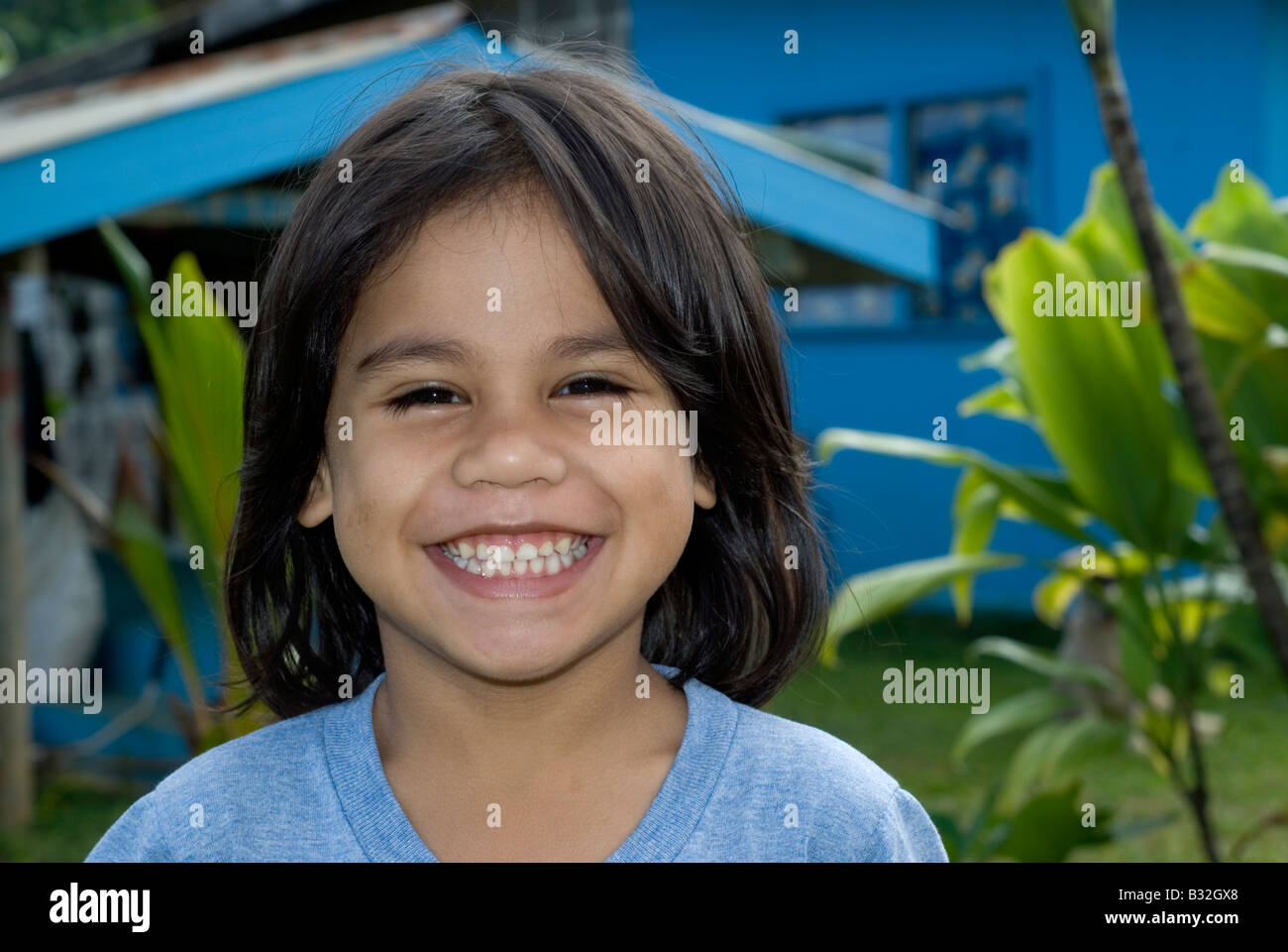 girl on Atiu Cook Islands Stock Photo - Alamy