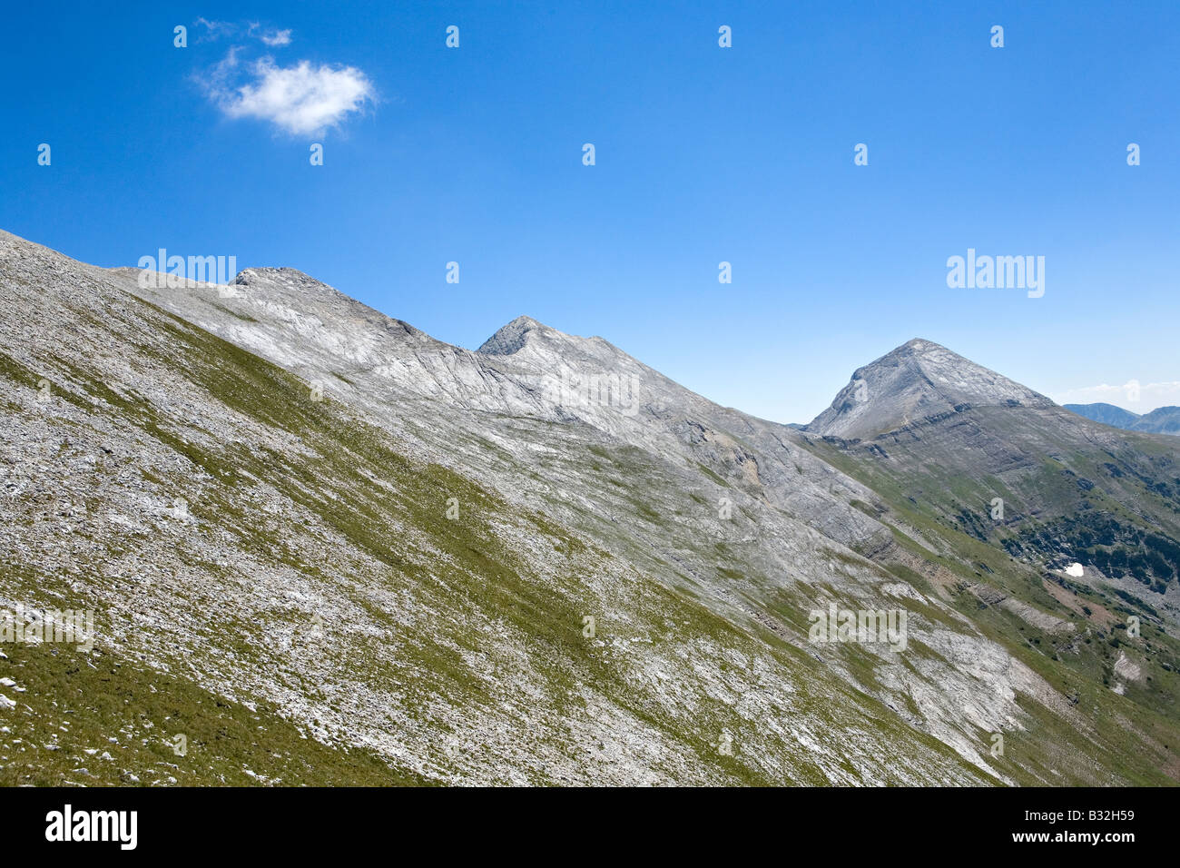 Vihren peak mountain range in World Heritage Site Pirin National Park ...
