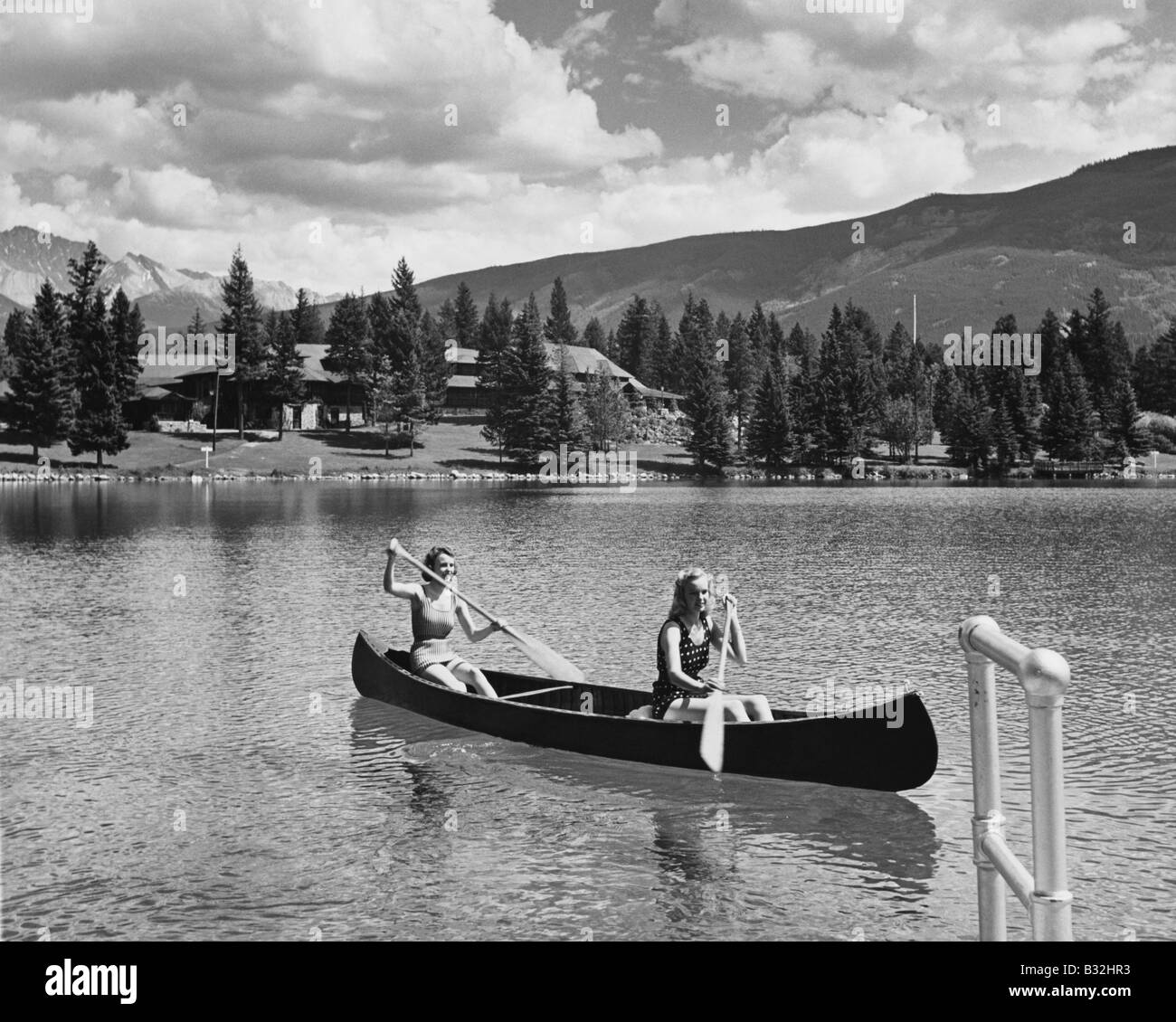 Female paddling Black and White Stock Photos & Images - Alamy