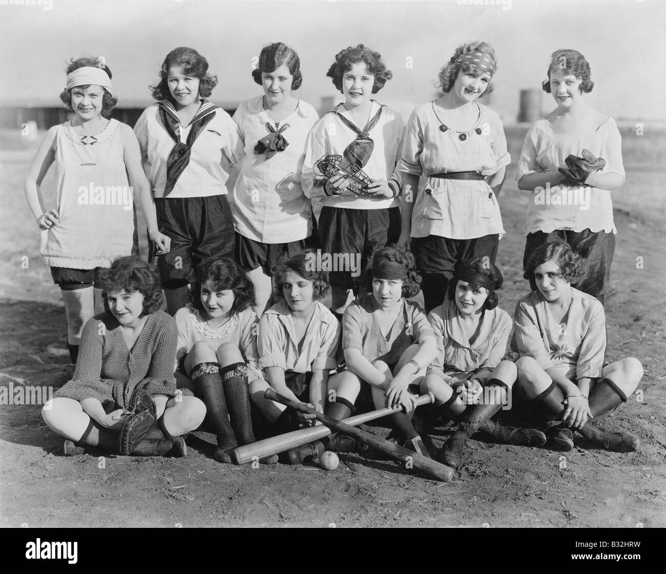 Softball team players Black and White Stock Photos & Images - Alamy