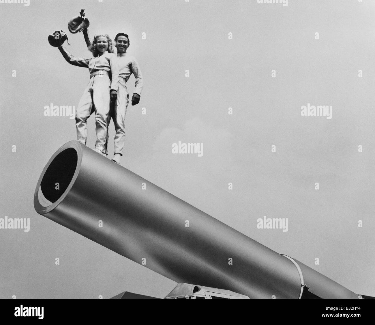 Men standing atop Black and White Stock Photos & Images - Alamy
