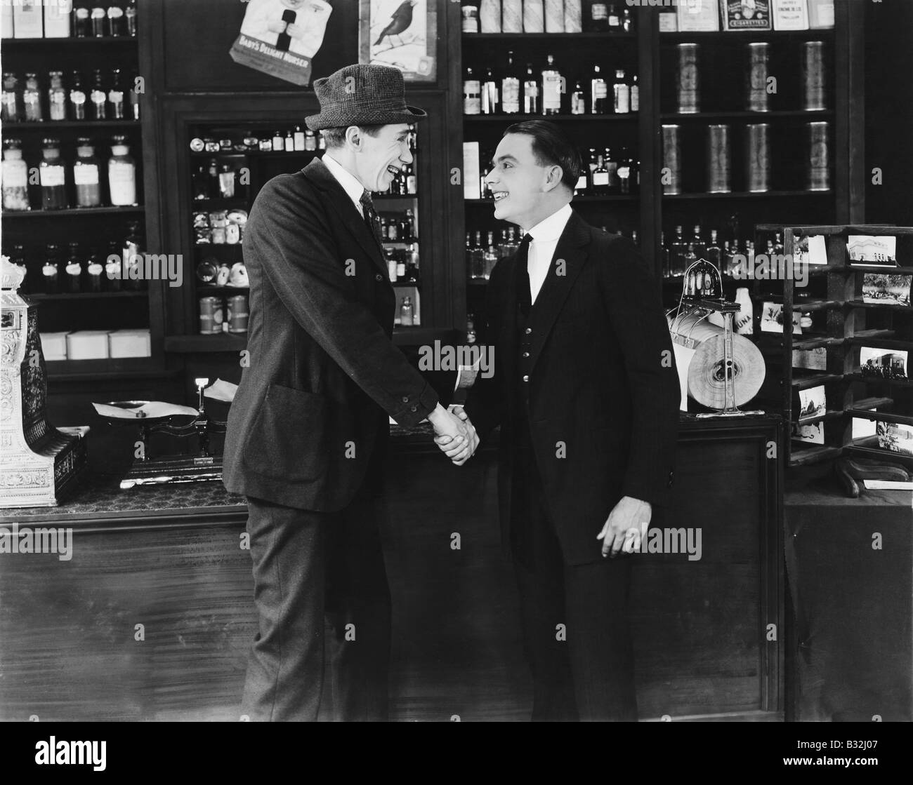 Smiling cheerful man customer Black and White Stock Photos & Images - Alamy