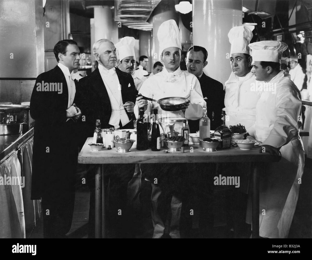 Chefs kitchen table Black and White Stock Photos & Images - Alamy