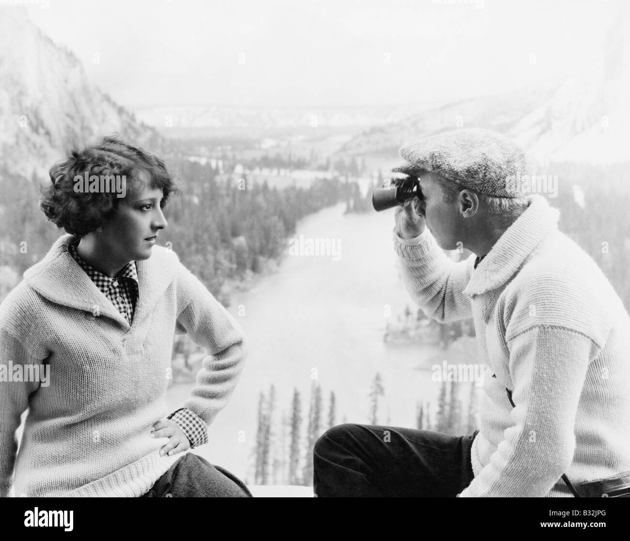 Magnificent mountains and rivers Black and White Stock Photos & Images ...