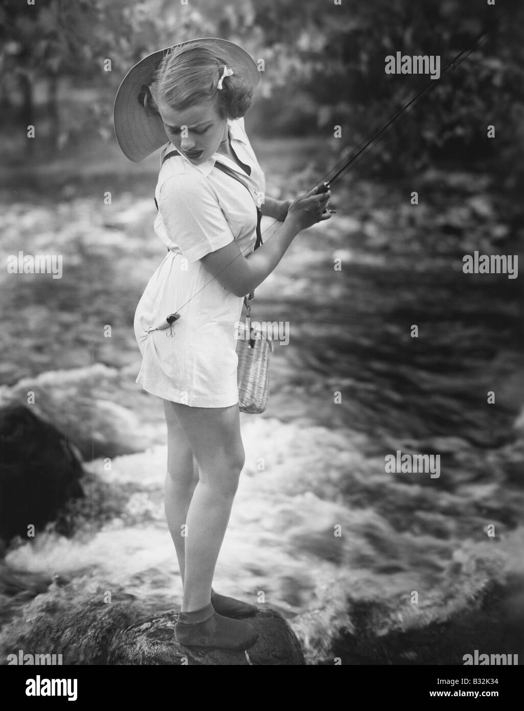 Fishing catch stand Black and White Stock Photos & Images - Alamy