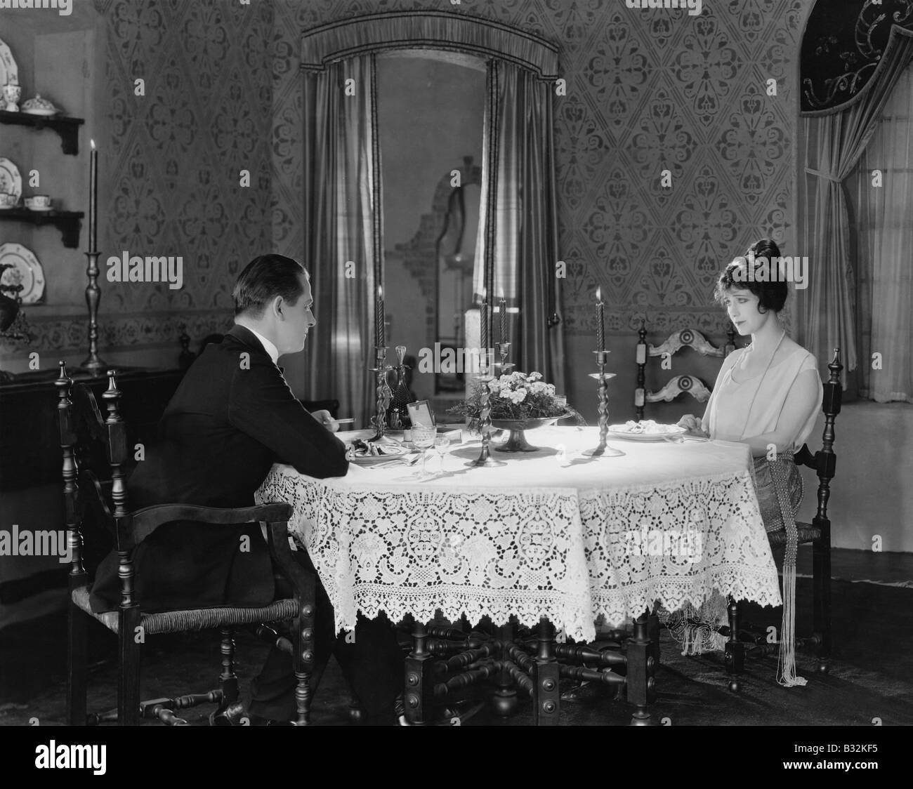 Dinner candles table Black and White Stock Photos & Images - Alamy