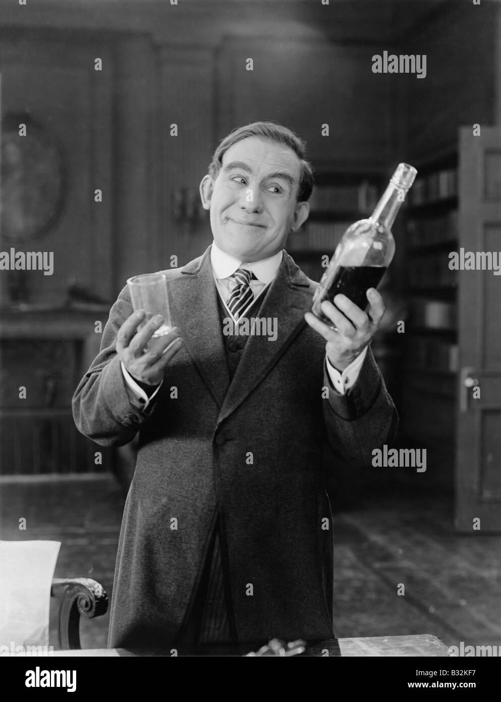 Portrait funny cheerful person Black and White Stock Photos & Images ...