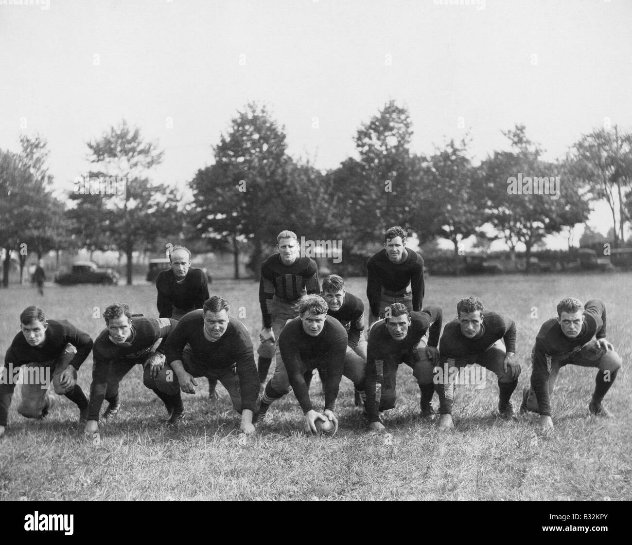 Football team in field Stock Photo - Alamy