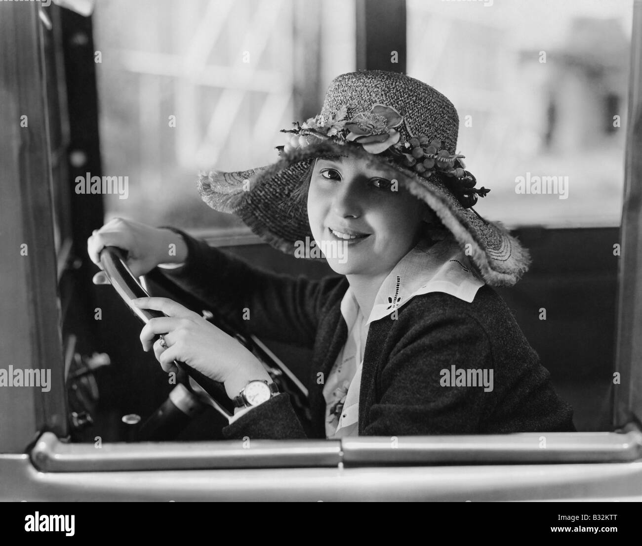 Female drivers Black and White Stock Photos & Images - Alamy