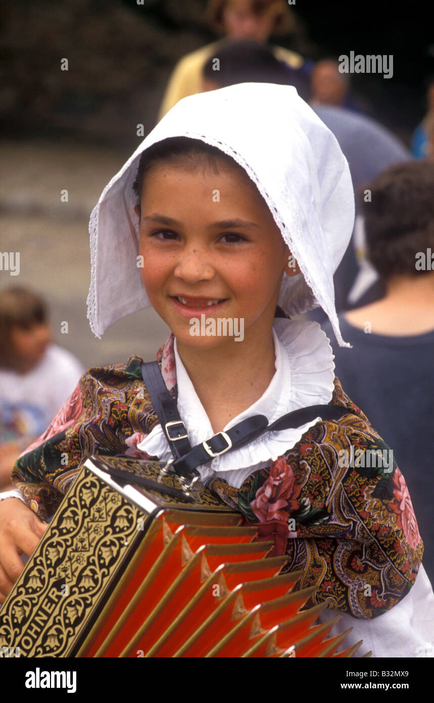 France Brittany Trad Girl Stock Photo - Alamy