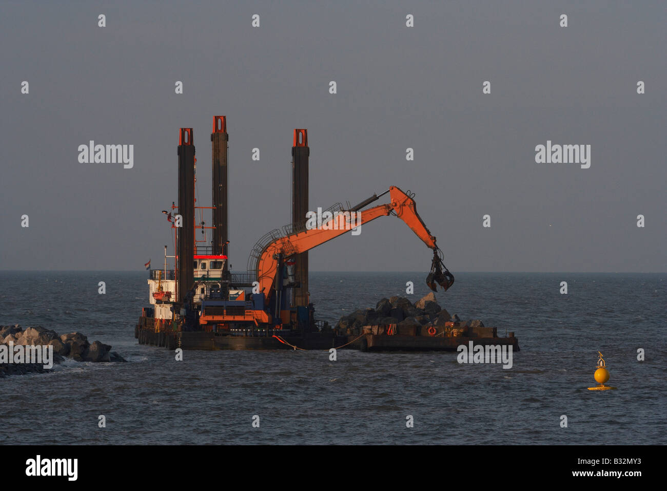 building rocks foundation norway rocks Stock Photo - Alamy