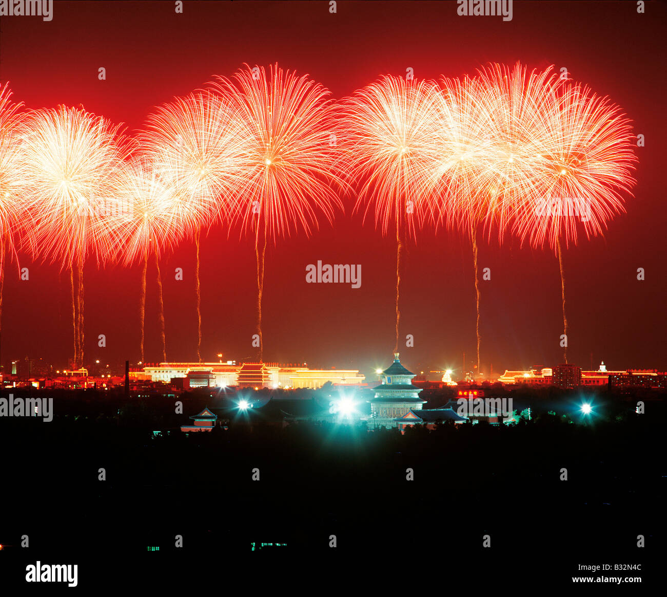 Fireworks In Tiananmen Square,Beijing Stock Photo - Alamy