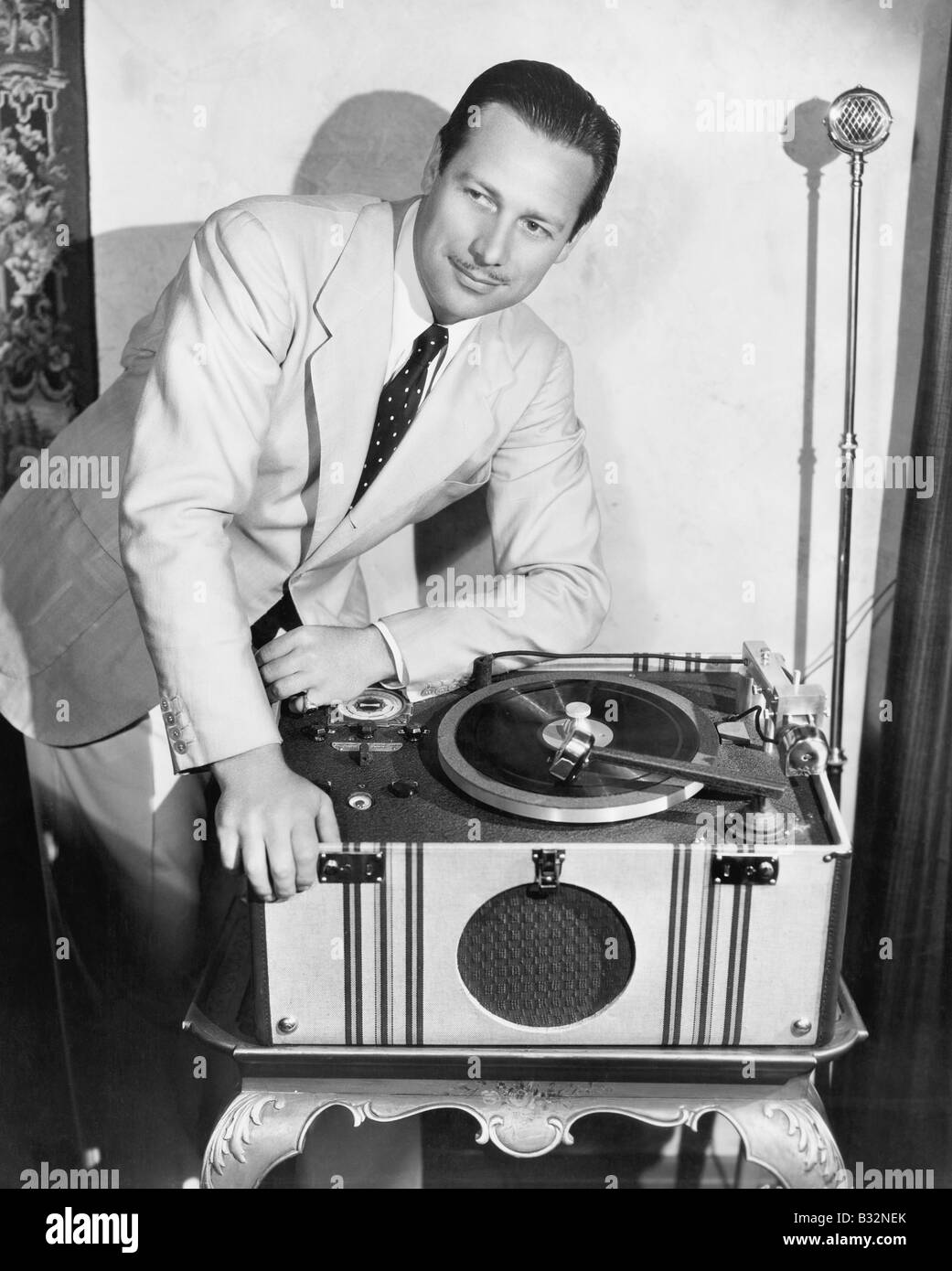 Record male Black and White Stock Photos & Images - Alamy