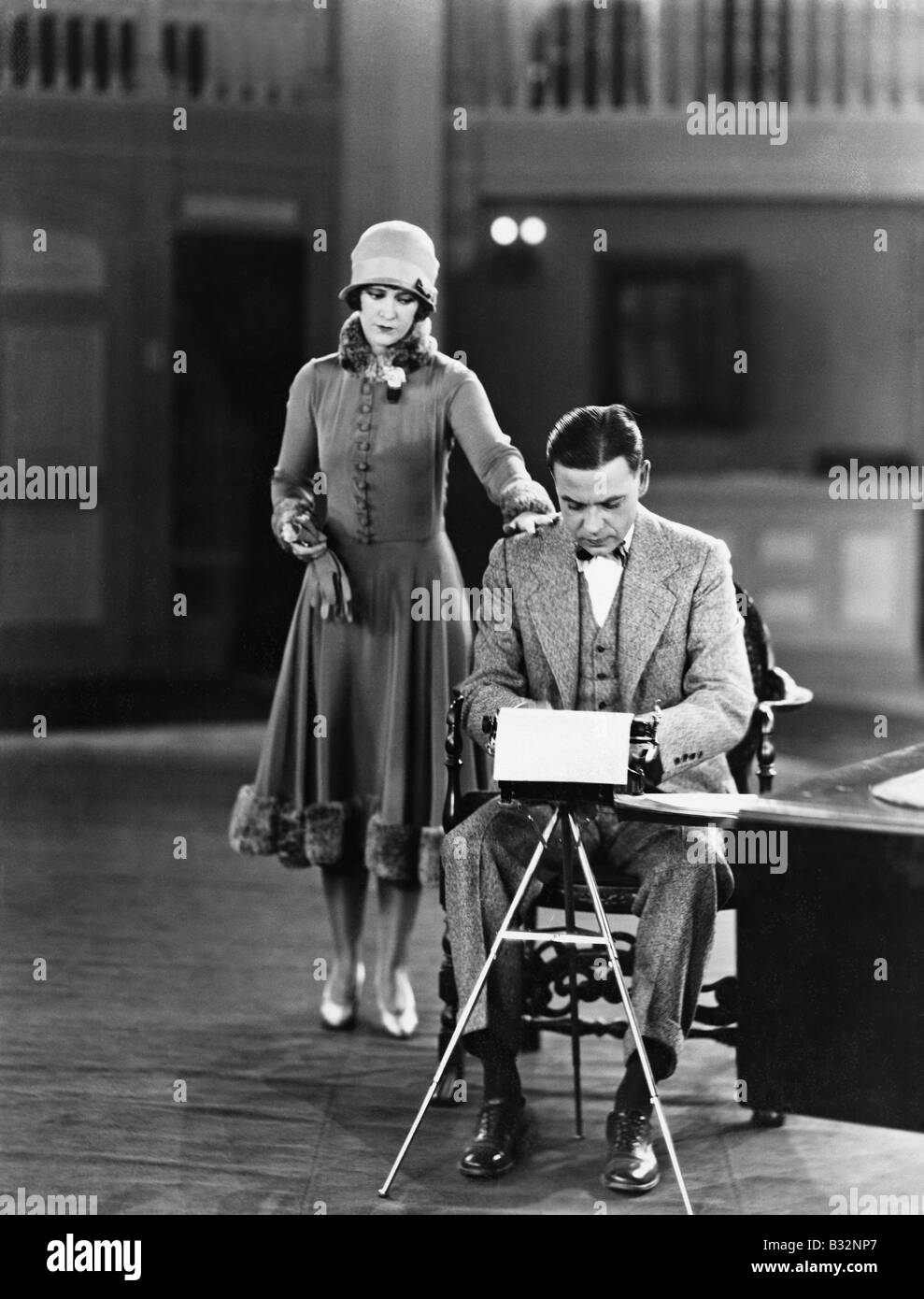 Caucasian man work typewriter Black and White Stock Photos & Images - Alamy