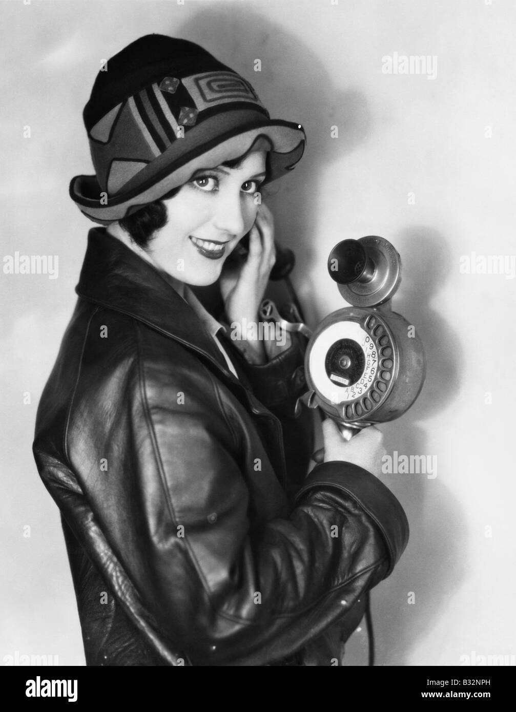 Telephone cheerful Black and White Stock Photos & Images - Alamy