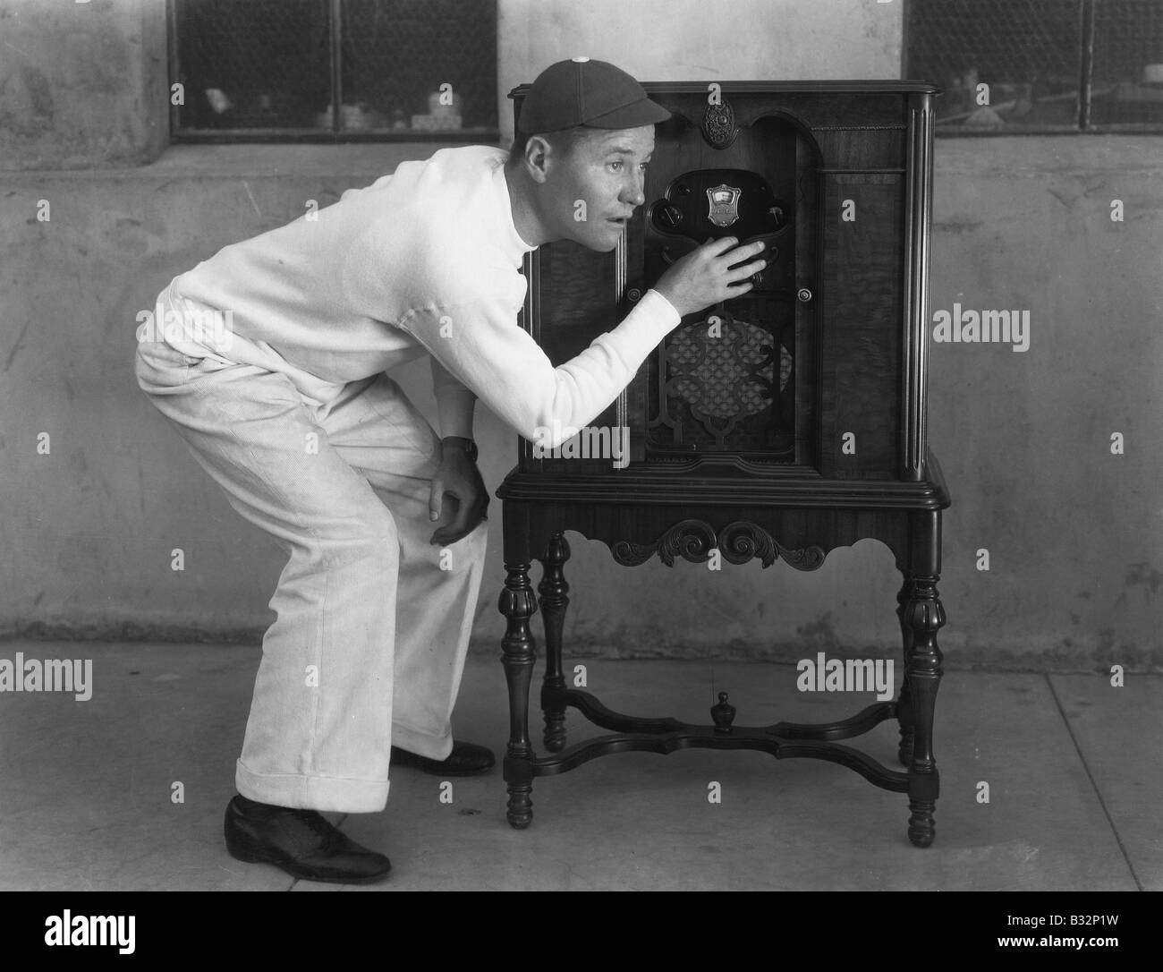 Man listening to radio Stock Photo - Alamy