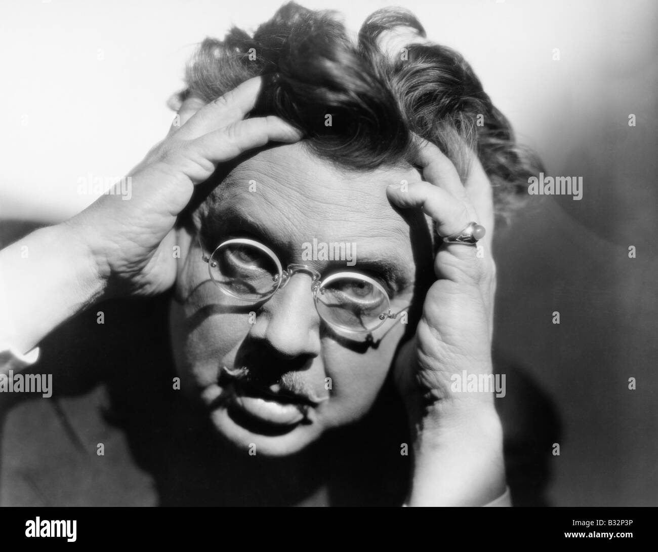 Close up stressed man Black and White Stock Photos & Images - Alamy