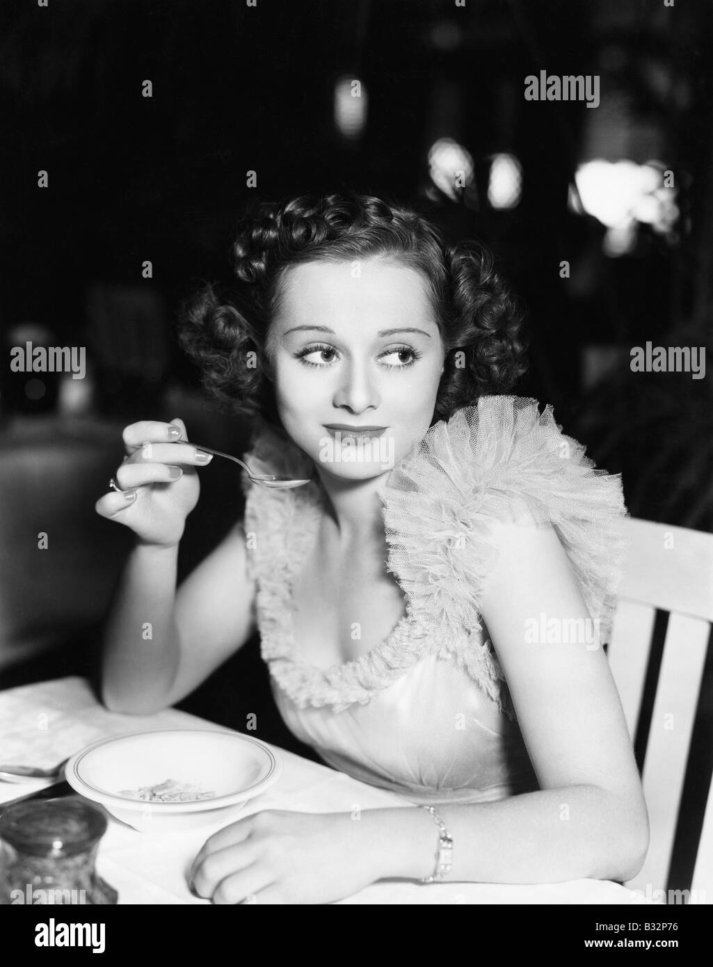 Portrait elegant attractive cheerful Black and White Stock Photos ...