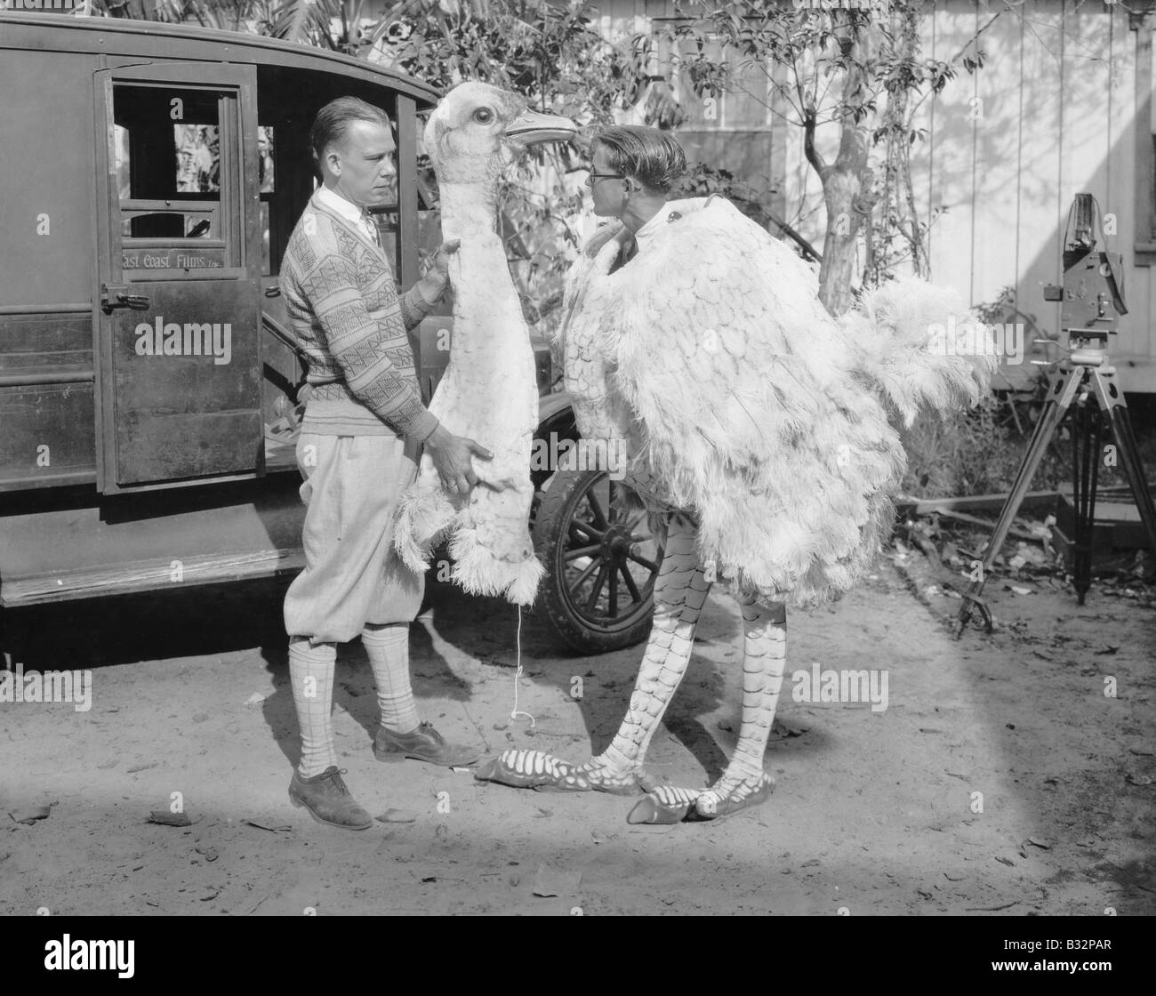 Men with ostrich costume Stock Photo - Alamy