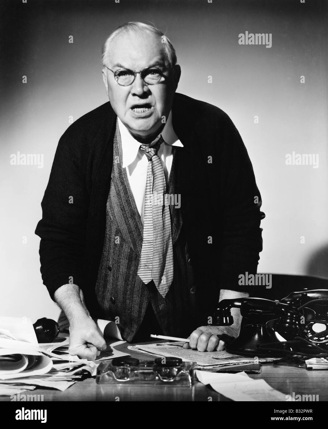 Aggressive businessman angry Black and White Stock Photos & Images - Alamy