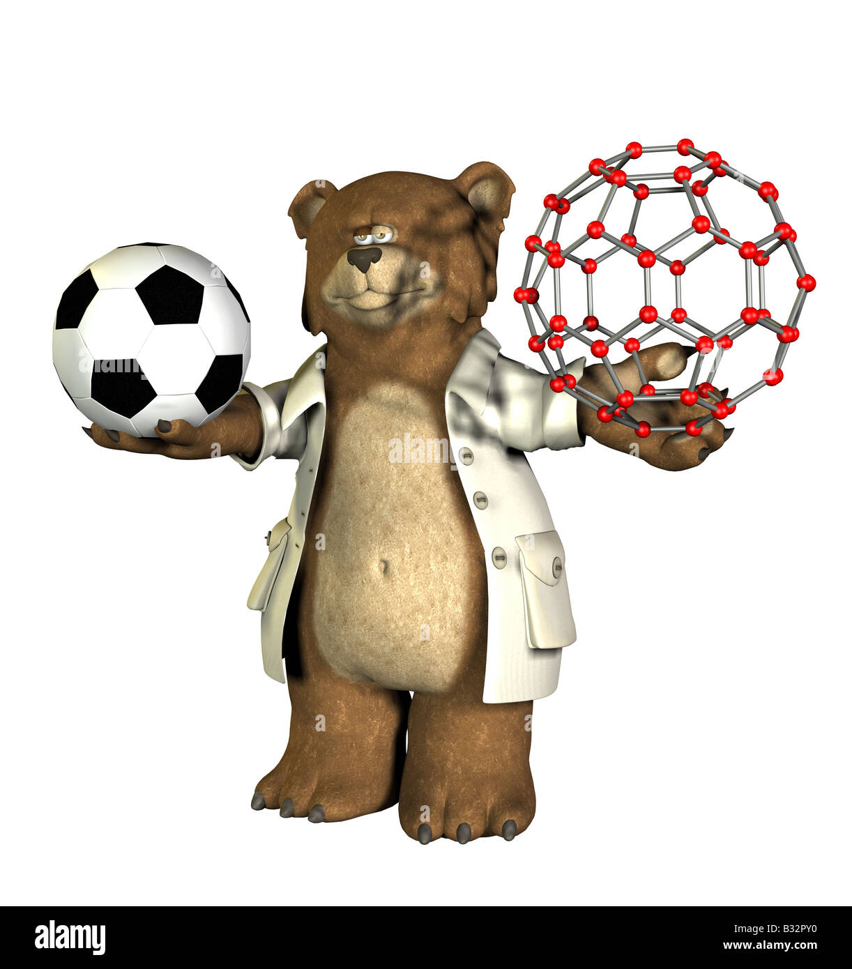 baer with C60 buckyball and soccer ball Stock Photo - Alamy