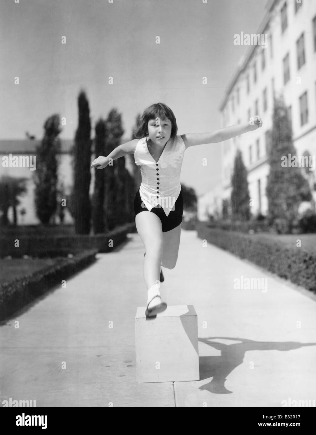 Girl looking over view Black and White Stock Photos & Images - Alamy