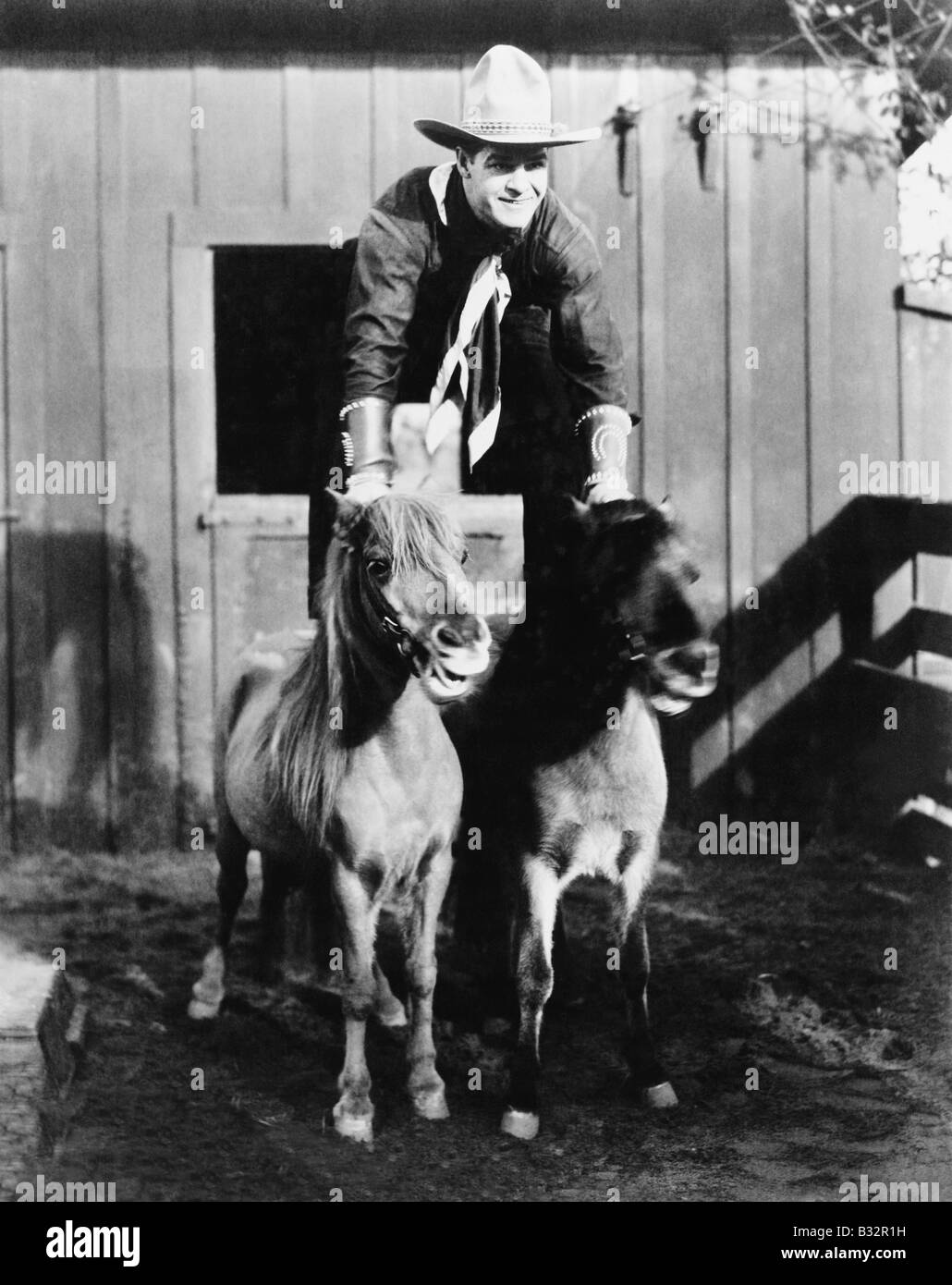 Man riding pony Black and White Stock Photos & Images - Alamy