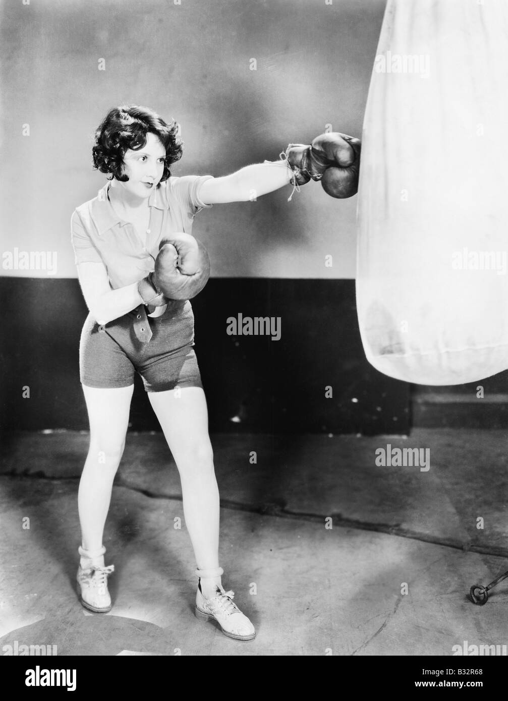 Vintage Female Boxing Right Cross