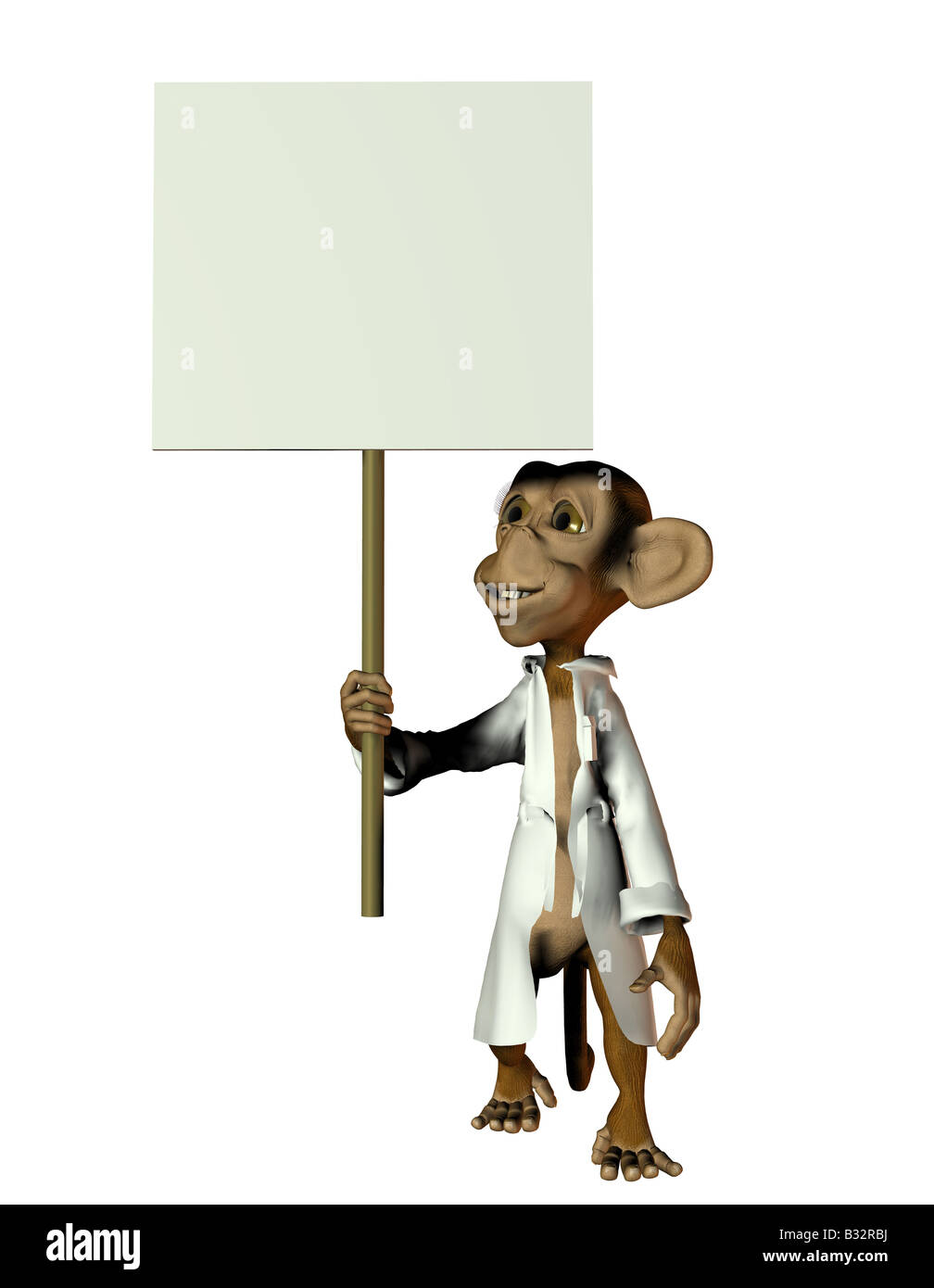 lab monkey with sign Stock Photo - Alamy