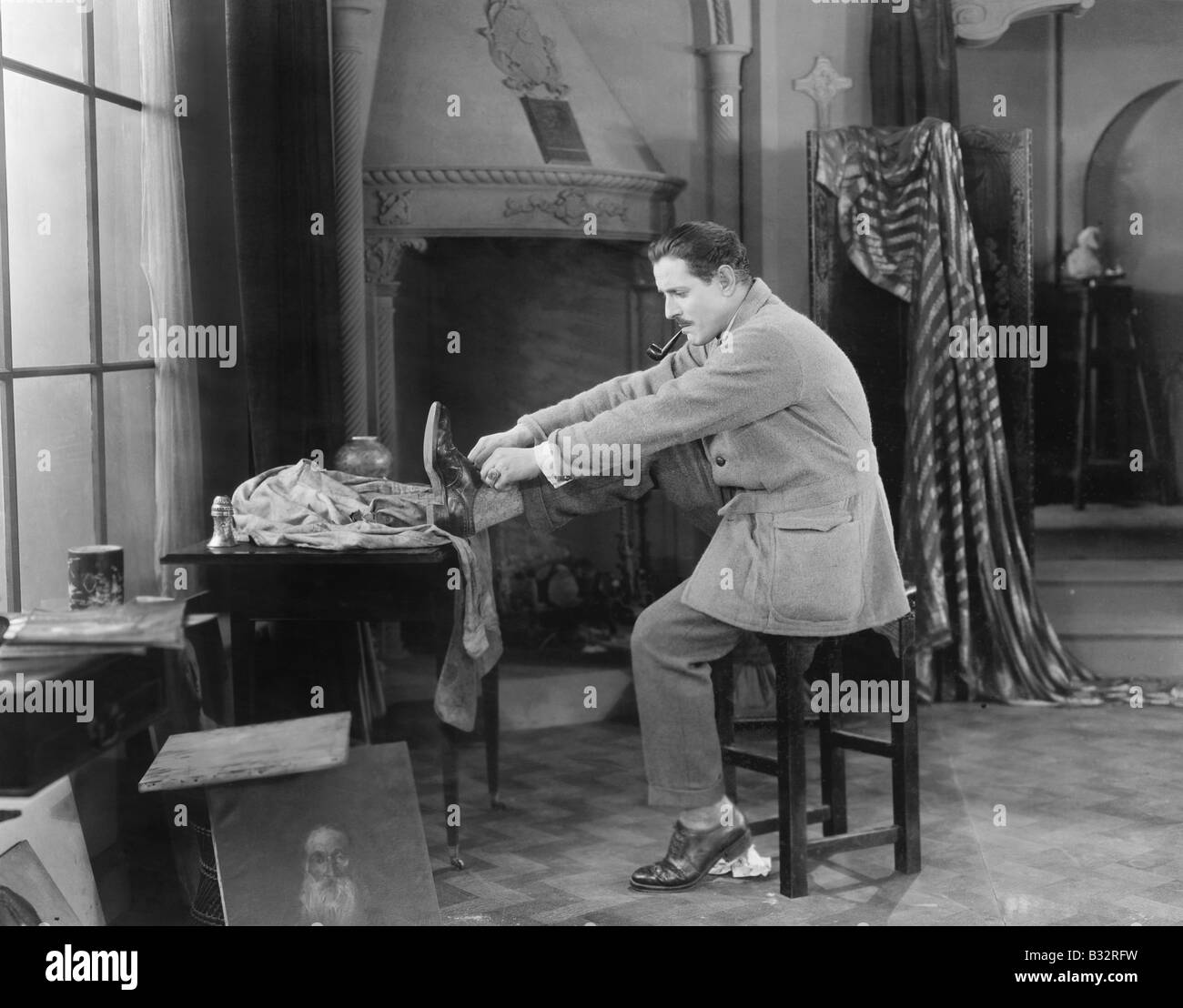 Tying shoes Black and White Stock Photos & Images - Alamy