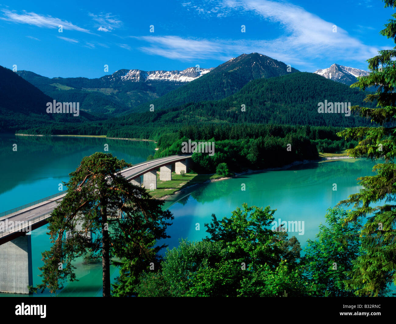 Bridge over sylvenstein reservoir bavarian hi-res stock photography and ...