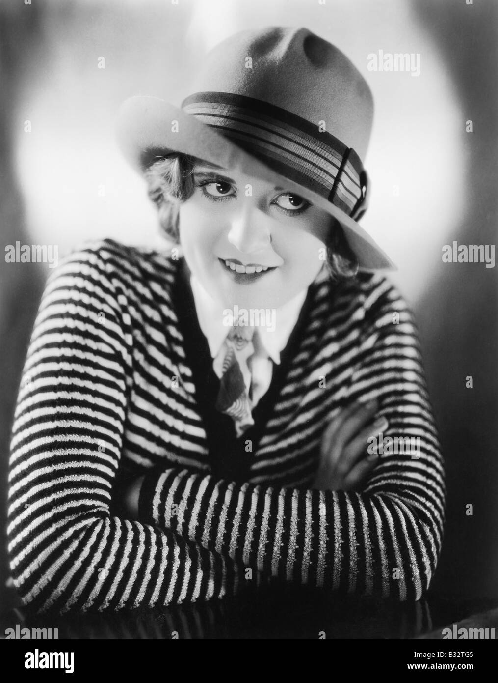 Young person in striped Black and White Stock Photos & Images - Alamy