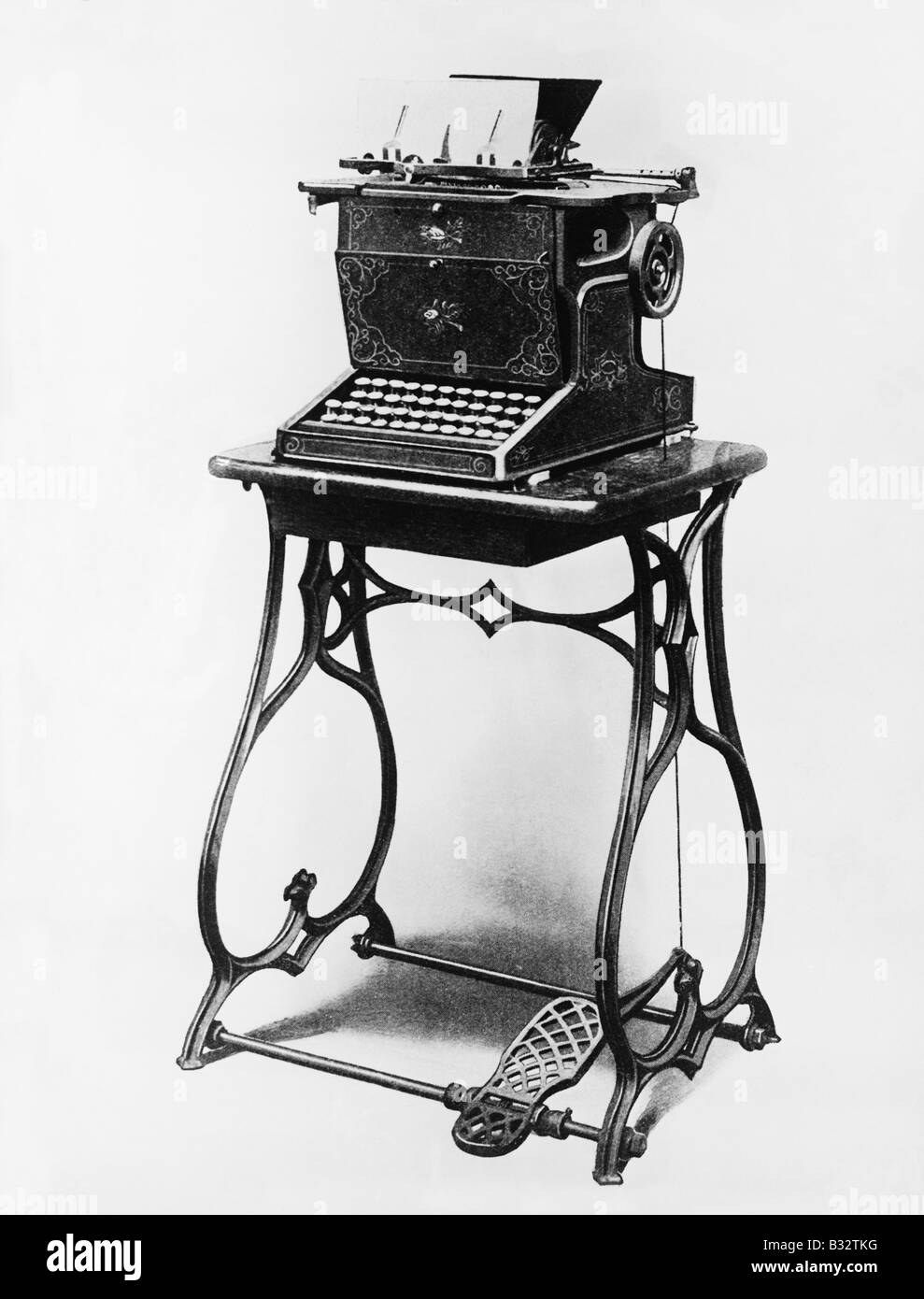 Picture of a typewriter on a stand Stock Photo - Alamy
