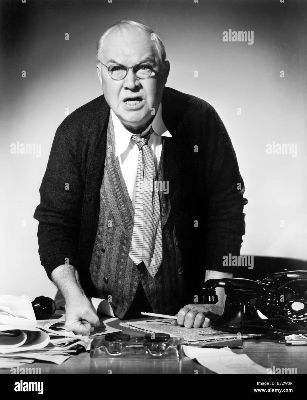 Desk angry Black and White Stock Photos & Images - Alamy