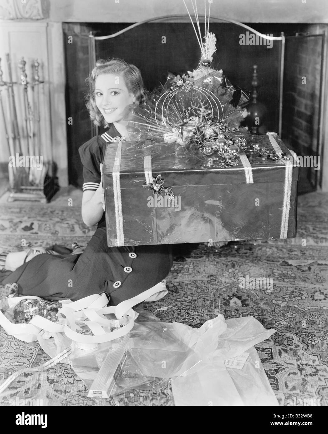 Present for woman Black and White Stock Photos & Images - Alamy