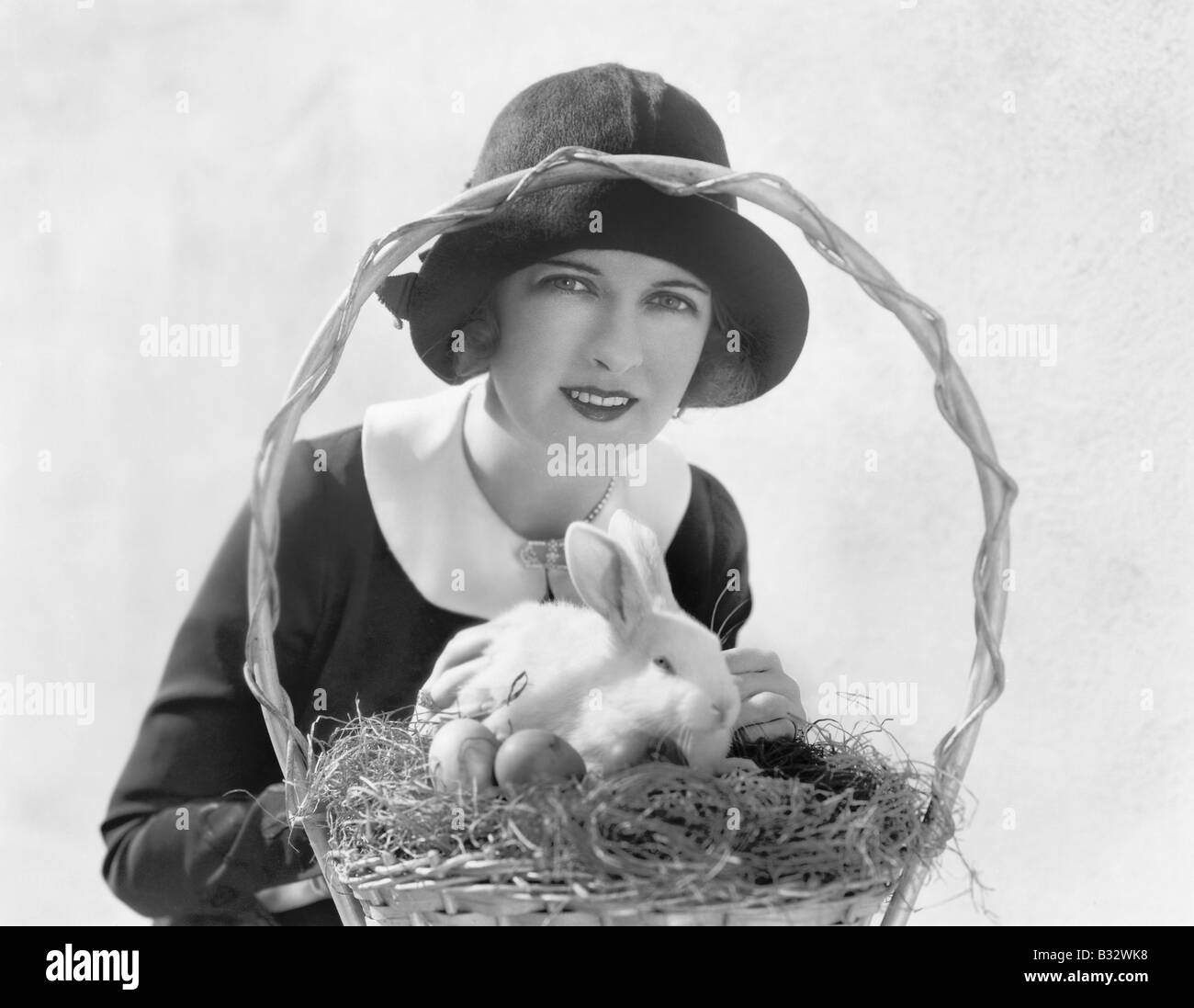 Bunny with hat Black and White Stock Photos & Images - Alamy