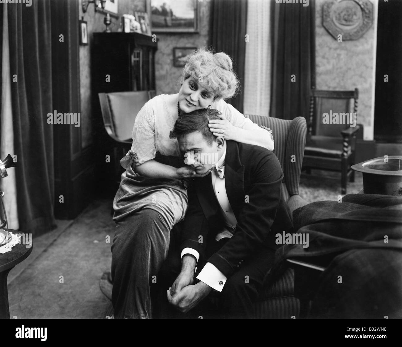 Sad woman home Black and White Stock Photos & Images - Alamy