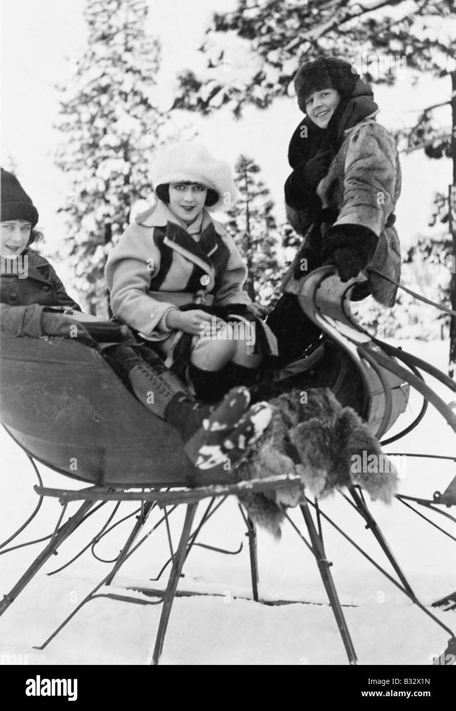 Three young women females people Black and White Stock Photos & Images ...