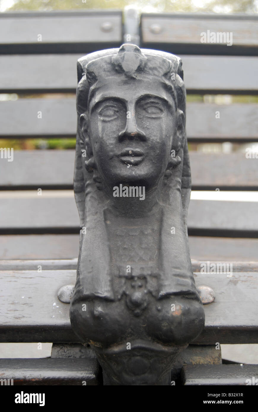 Sphinx Bench seat sculpture Egyptian Stock Photo - Alamy