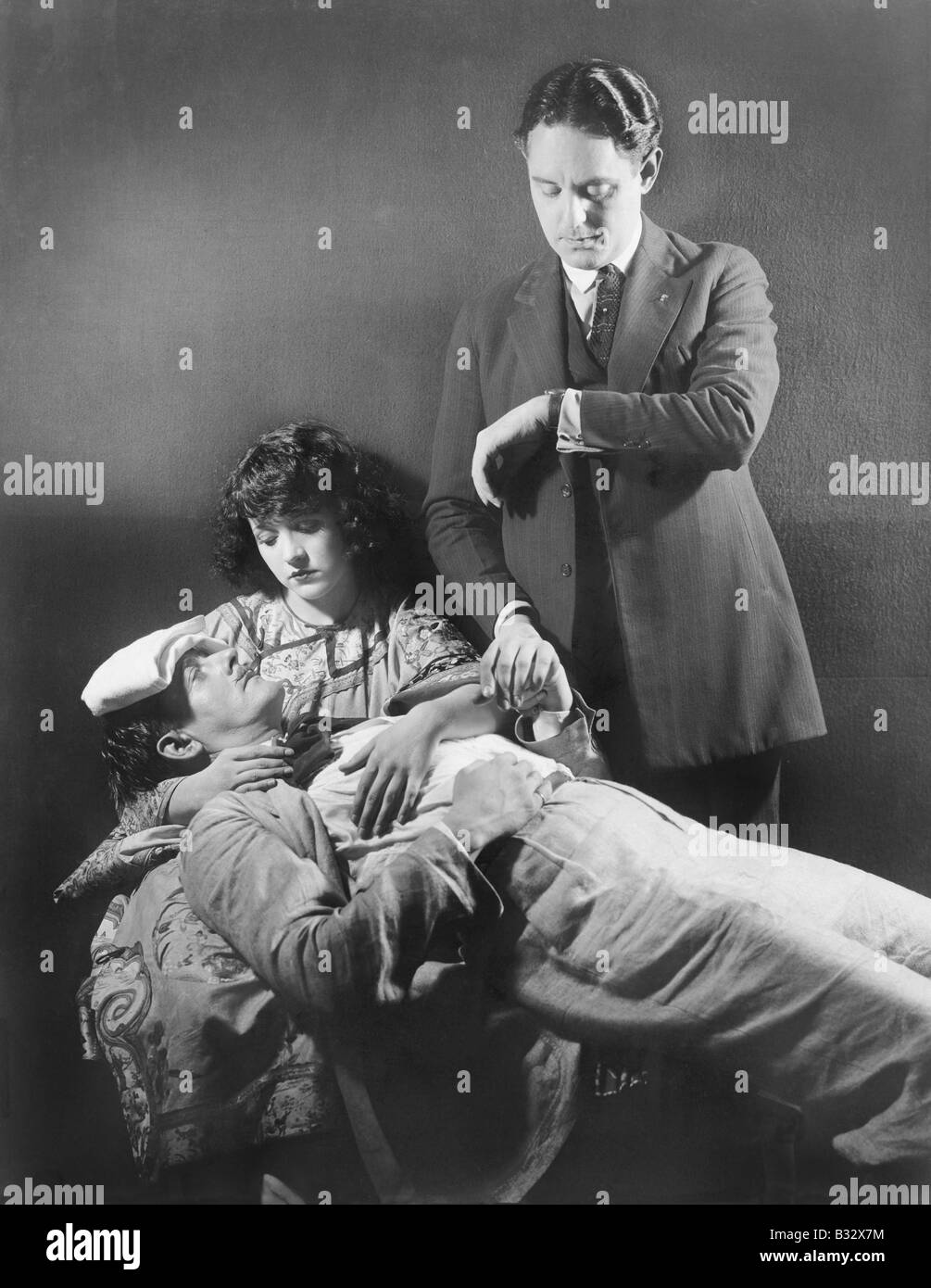 Two people caring man Black and White Stock Photos & Images - Alamy