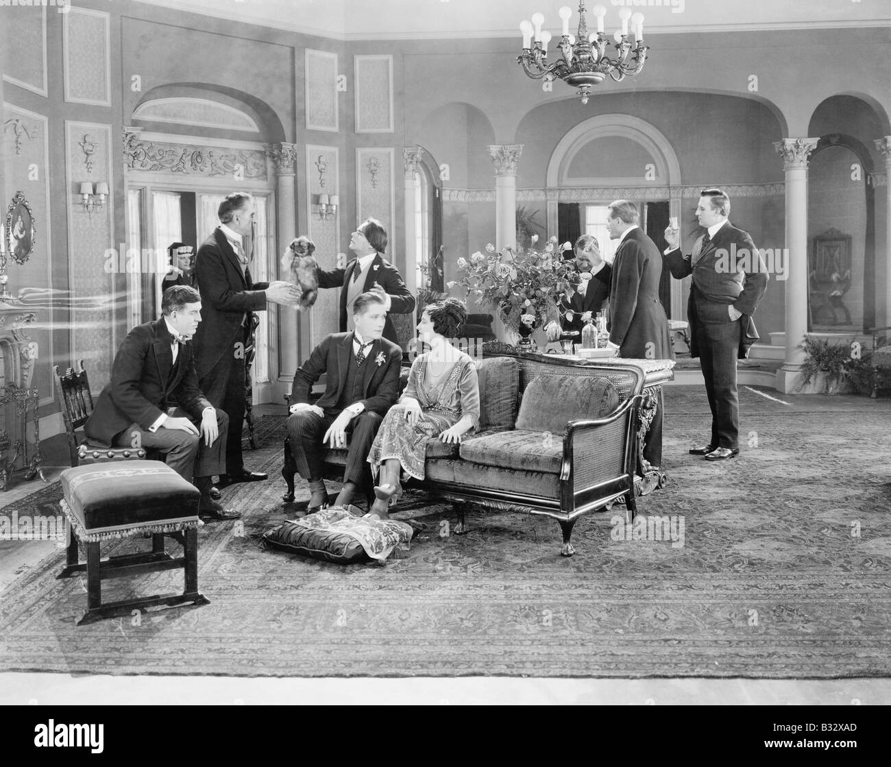 Group of people sits Black and White Stock Photos & Images - Alamy