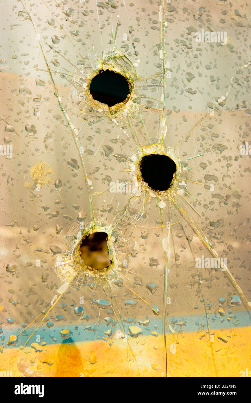 Bullet holes windshield car wreck hi-res stock photography and images ...