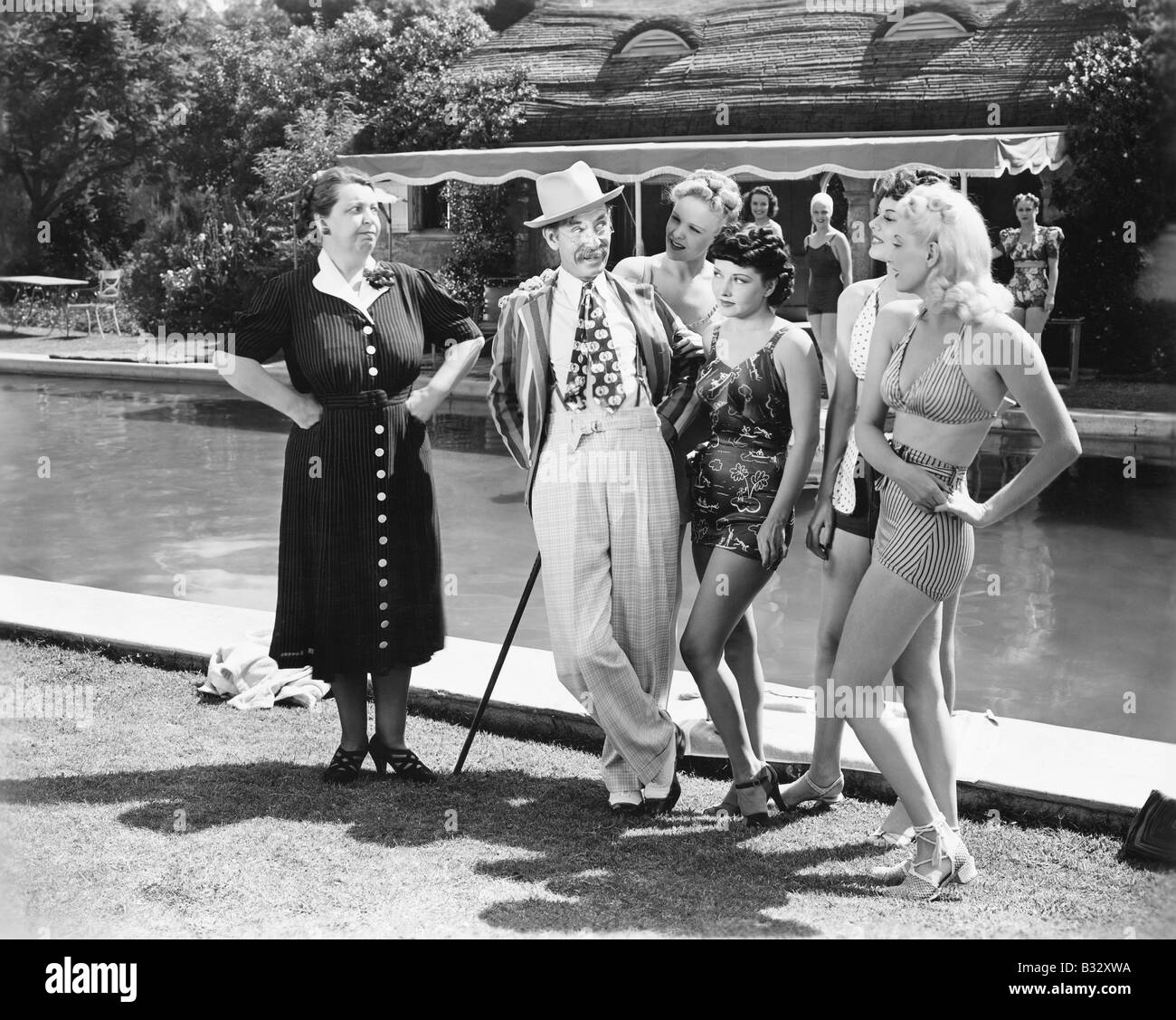 Older man flirting young women High Resolution Stock Photography and ...