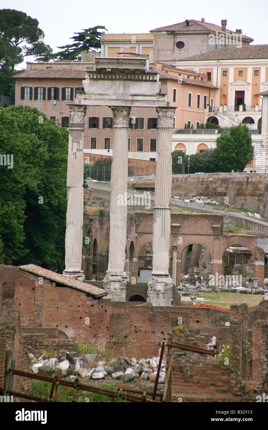 Rome, Italy, Temple of Castor and Pollux Stock Photo - Alamy