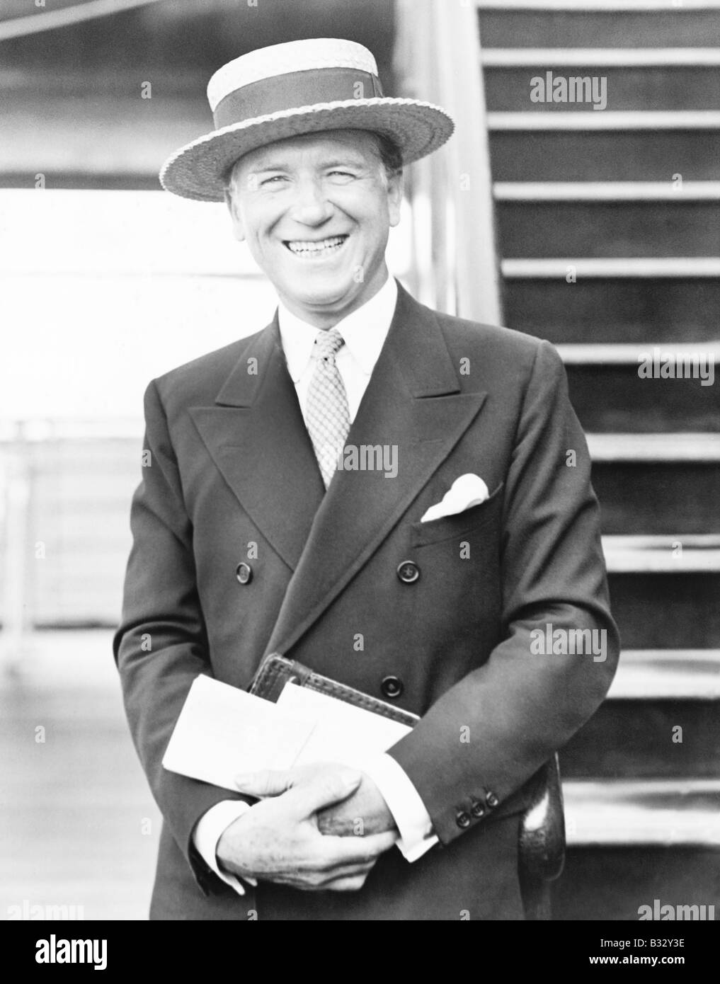 Portrait happy guy making Black and White Stock Photos & Images - Alamy