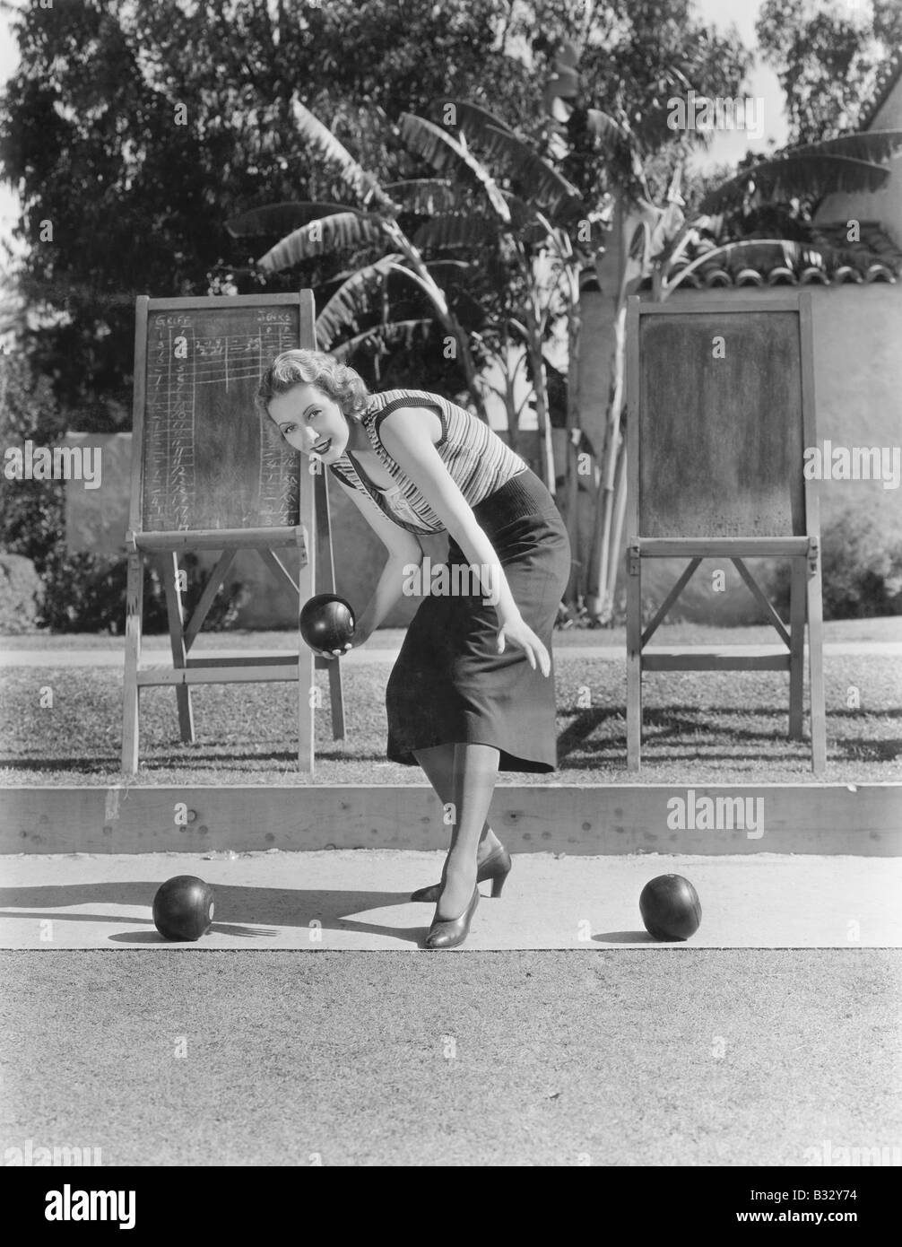 Retro game of bocce hi-res stock photography and images - Alamy