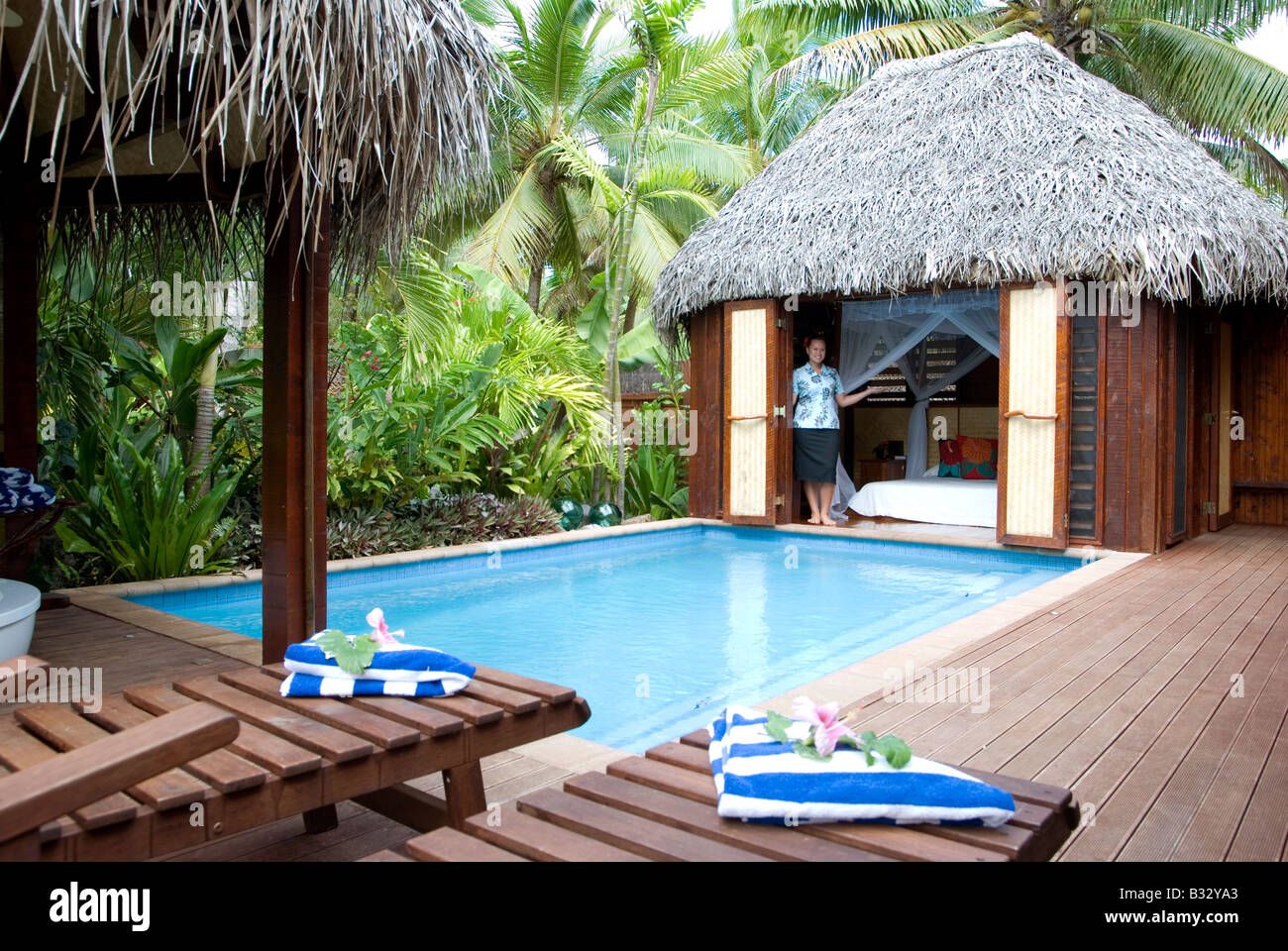 aitutaki lagoon resort and spa, cook islands Stock Photo - Alamy