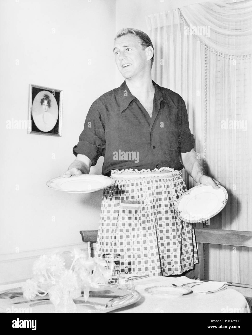 Dining room interiors table Black and White Stock Photos & Images - Alamy